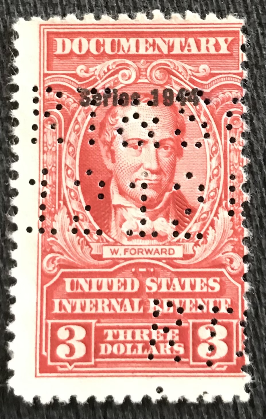 US Used #R400 Perfin Single Revenue Documentary W Forward L37 | United ...