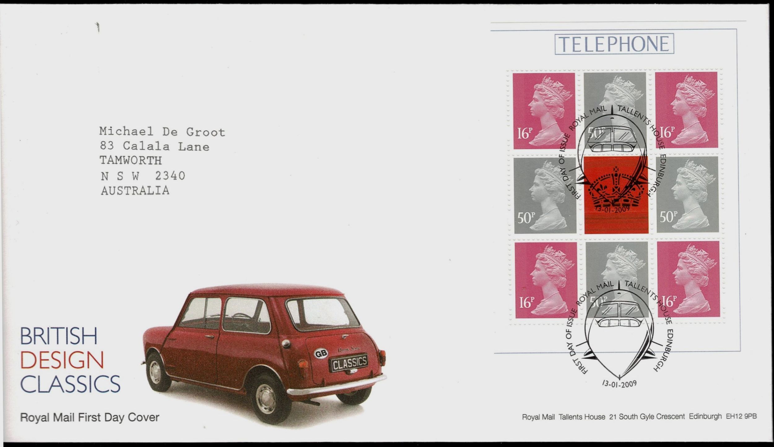 Great Britain 2009 British Design Classics Booklet Pane FDC | Great ...