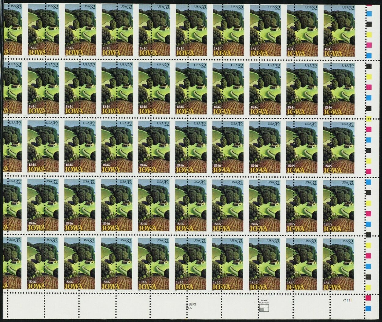 3088, RARE Misperforated Sheet of Fifty Error Stamps W/Markings ...