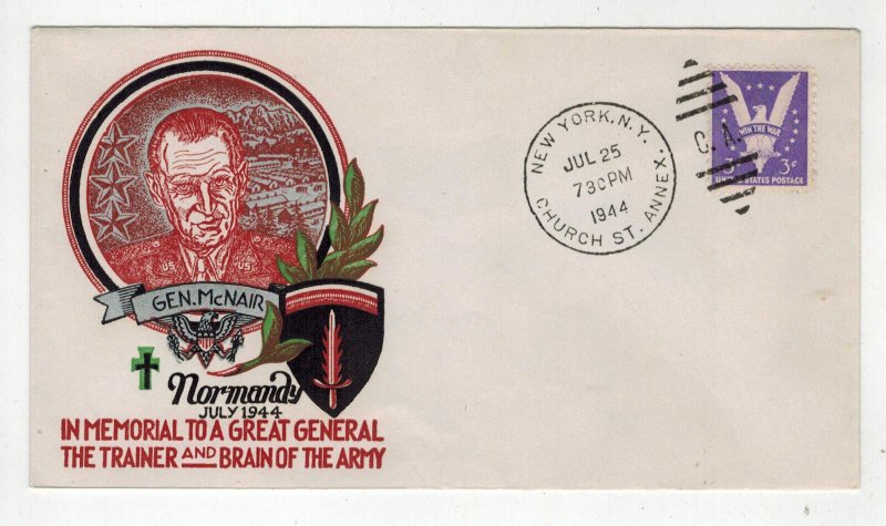 WW2 Patriotic 7/25/1944 Staehle & Army General Mcnair Normandy Cachet ...