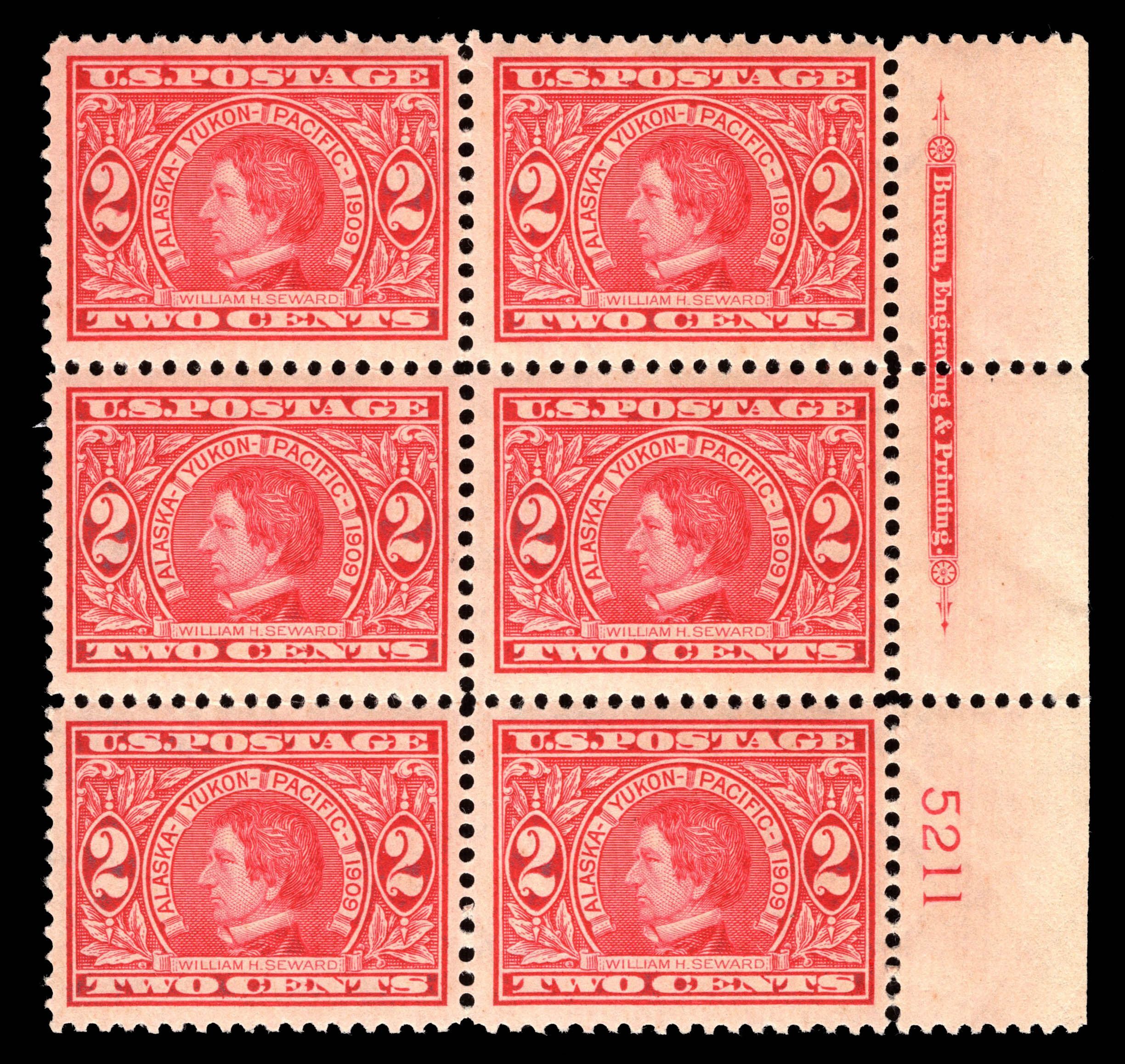 US # 370 Intact Plate Block Mint OG NH VF CAT. $320 LOT #32154 | United ...