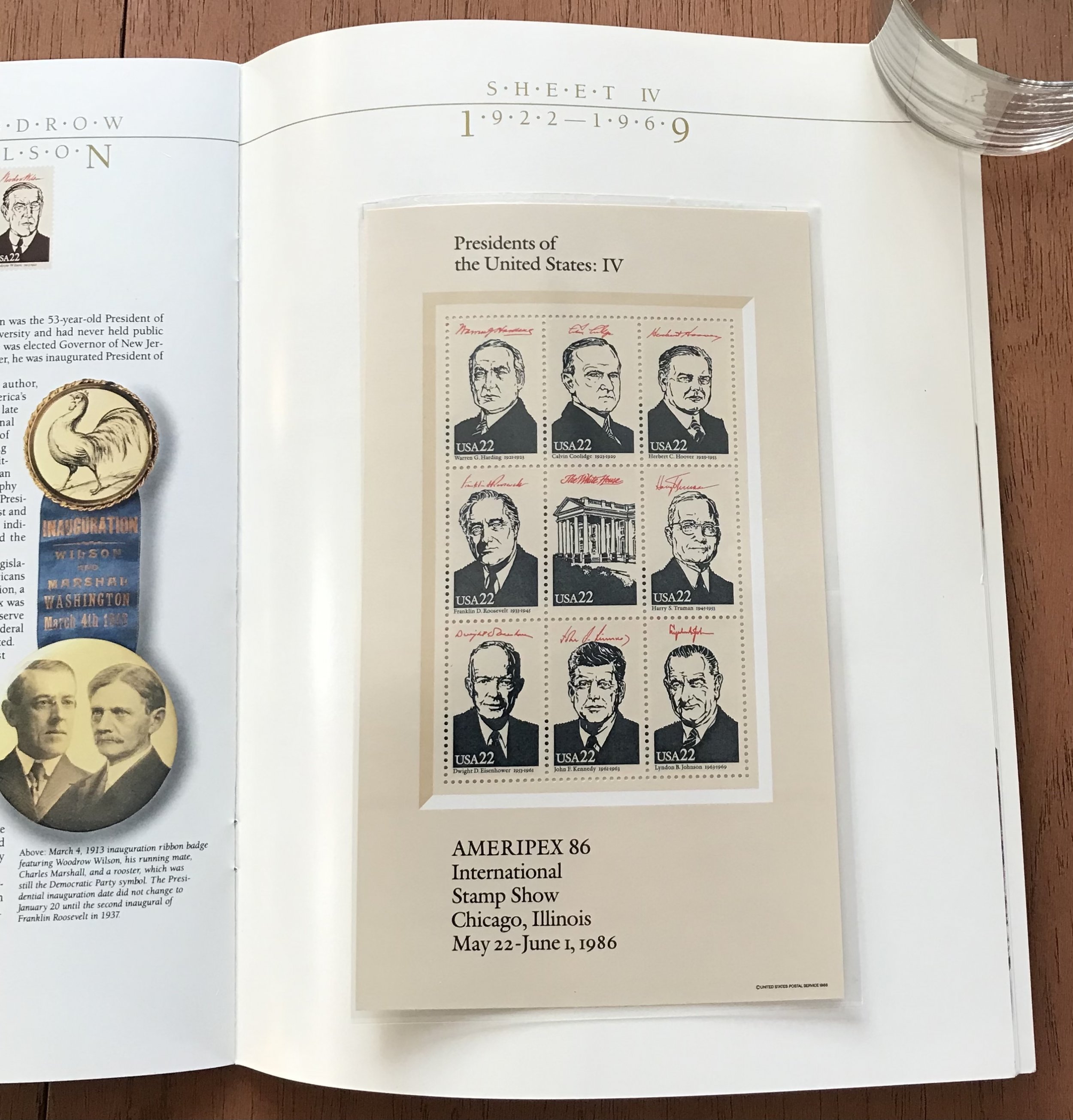 US 2216-2219 USPS Presidential Mint Set w/Folder & 4 Mounted Sheets of ...