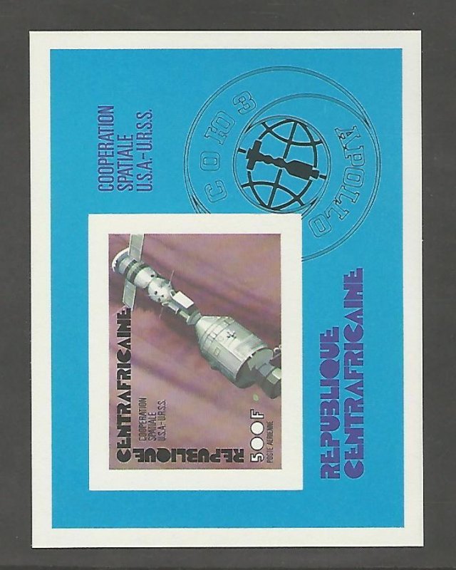 Central Africa, Postage Stamp, #C138 Imperf Mint NH Sheet, 1976 Space ...