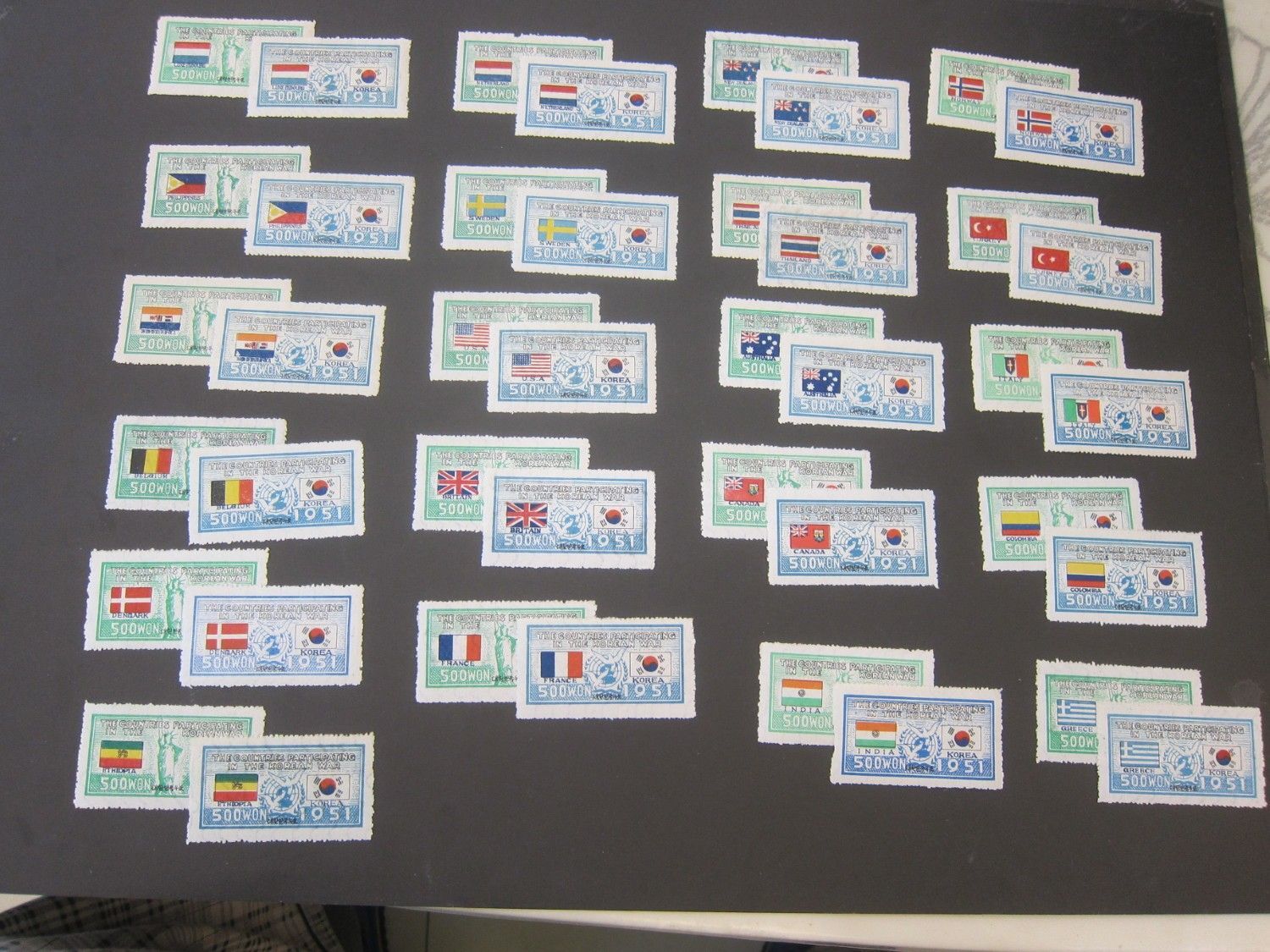 Korea 1951 Sc 132-72(43) set MH | United States, General Issue Stamp ...