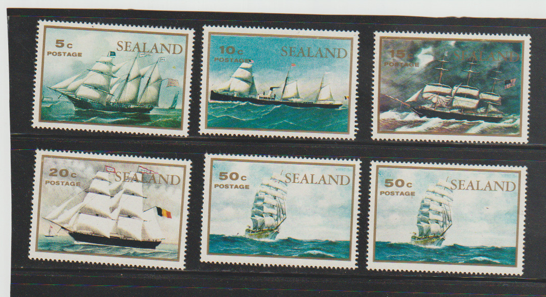 Sealand, Local issue. Various Sailing Ships Poster Stamp Specimen ...
