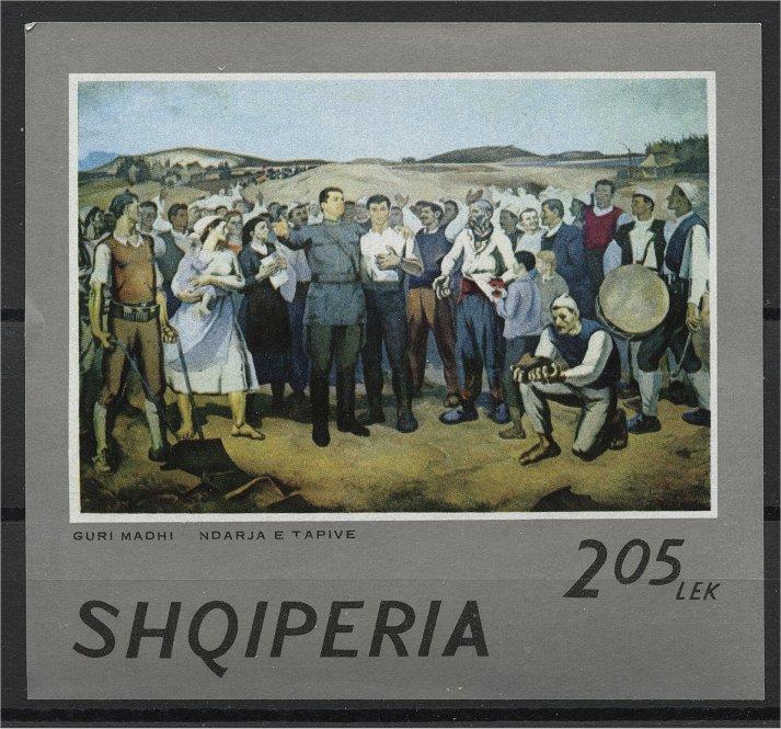 Albania Paiting by Guri Madhi 1974 NH Bloc | Europe - Albania, Stamp ...
