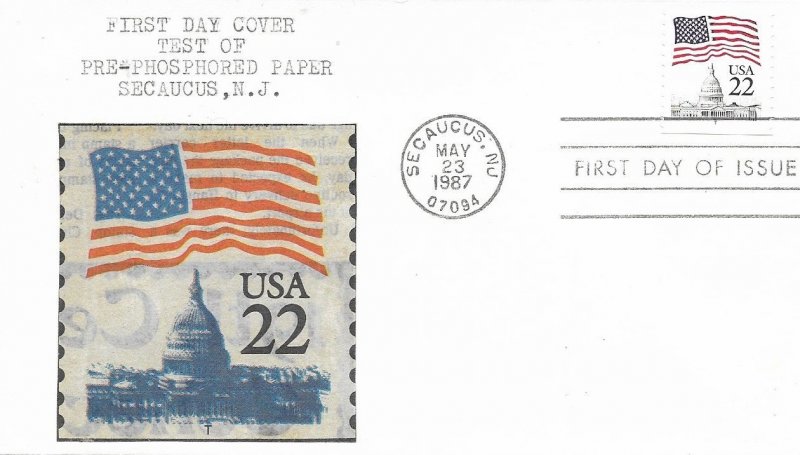 1987 FDC, #2115c, 22c Flag over the Capital, neat cachet | United ...