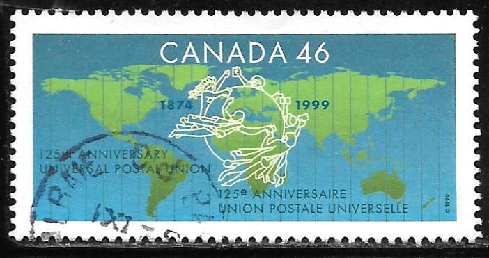 Canada 1806: 46c UPU emblem and world map, used, VF | Canada, General ...