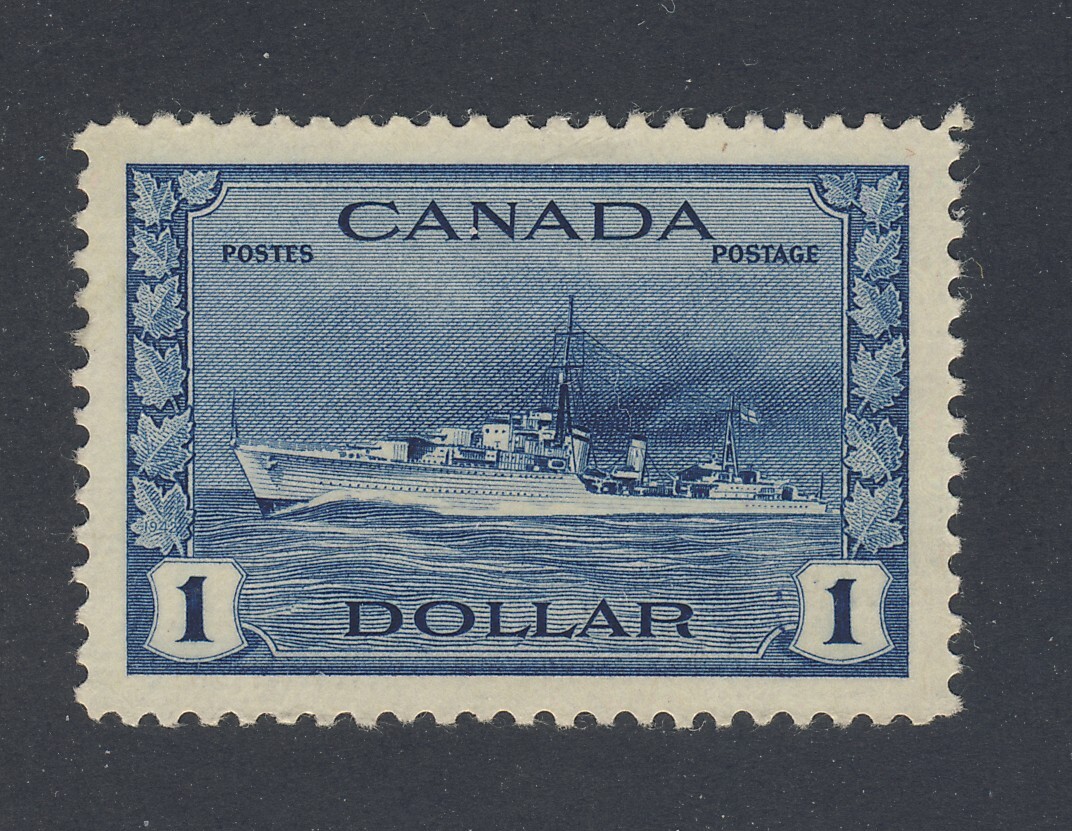 Canada WW2 MH Stamp; #262-$1.00 Destroyer VF/EF MH Guide Value = $90.00 ...