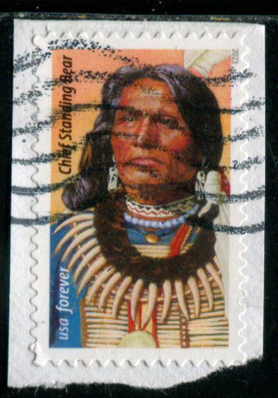 5798 US (63c) Chief Standing Bear SA, used on paper | United States ...