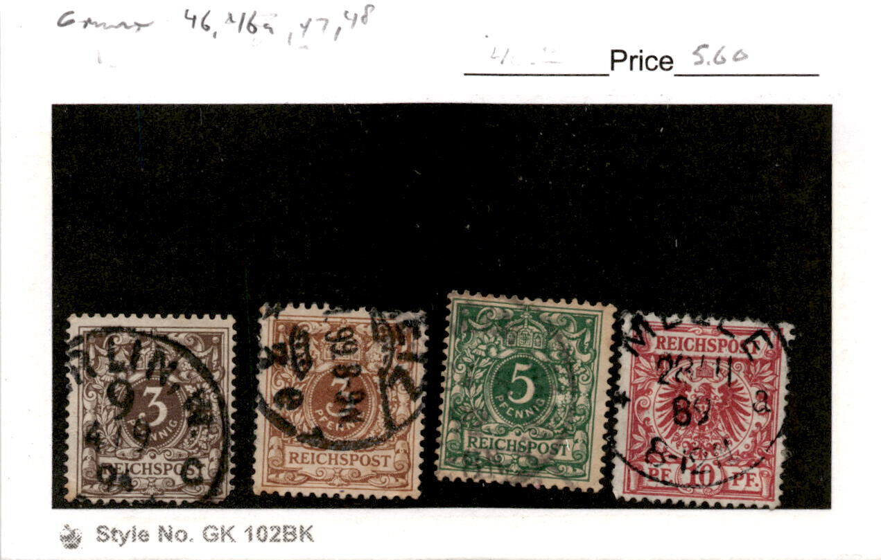 Germany, Postage Stamp, #46, 46a, 47, 48 Used, 1889-1900 (AC) | Europe ...