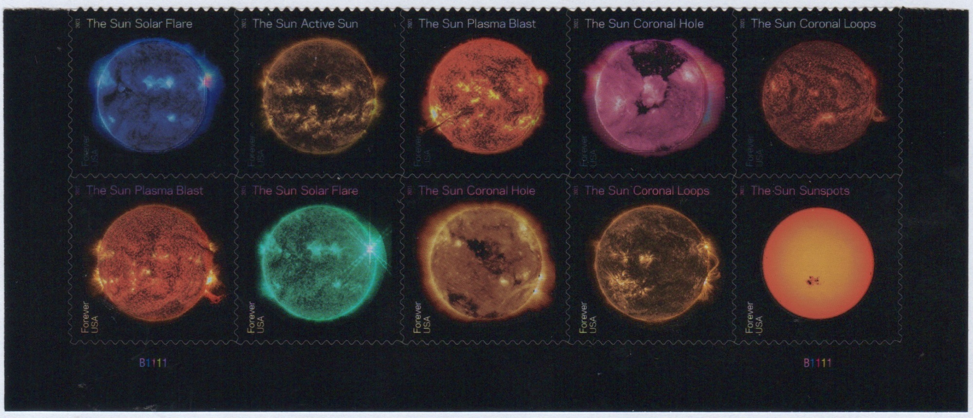 USA Sc. 5607b (55c) Sun Science 2021 block of 10 MNH | United States ...