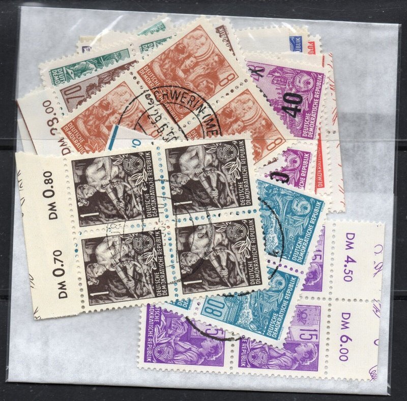 Thematic stamps EAST GERMANY 1953-7 DEFINITIVES 22 BLKS OF 4 cto used ...