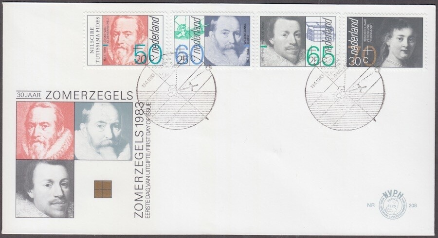 Netherlands Sc #B595-82 FDC Various Portrait Paintings of Famous ...