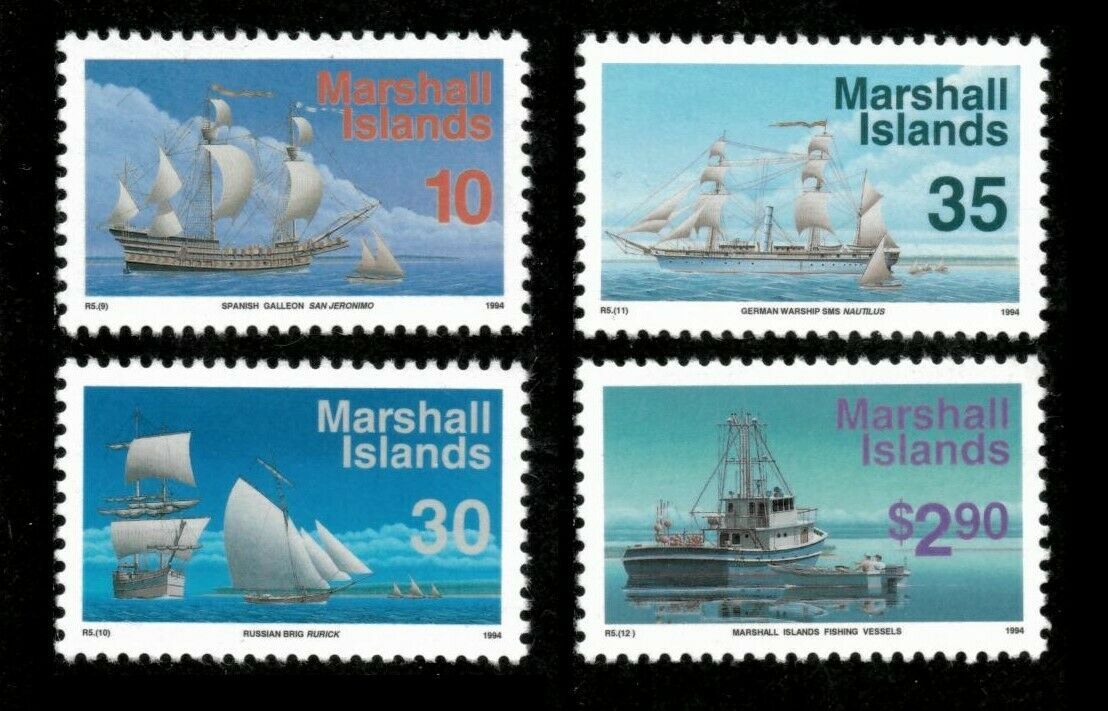 Marshall Islands 1994 - Historic Ships - Set of 4v - 441, 449, 451, 465 ...