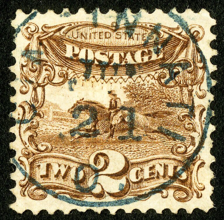 US Stamps # 113 XF Blue Town Cancel | United States, General Issue ...