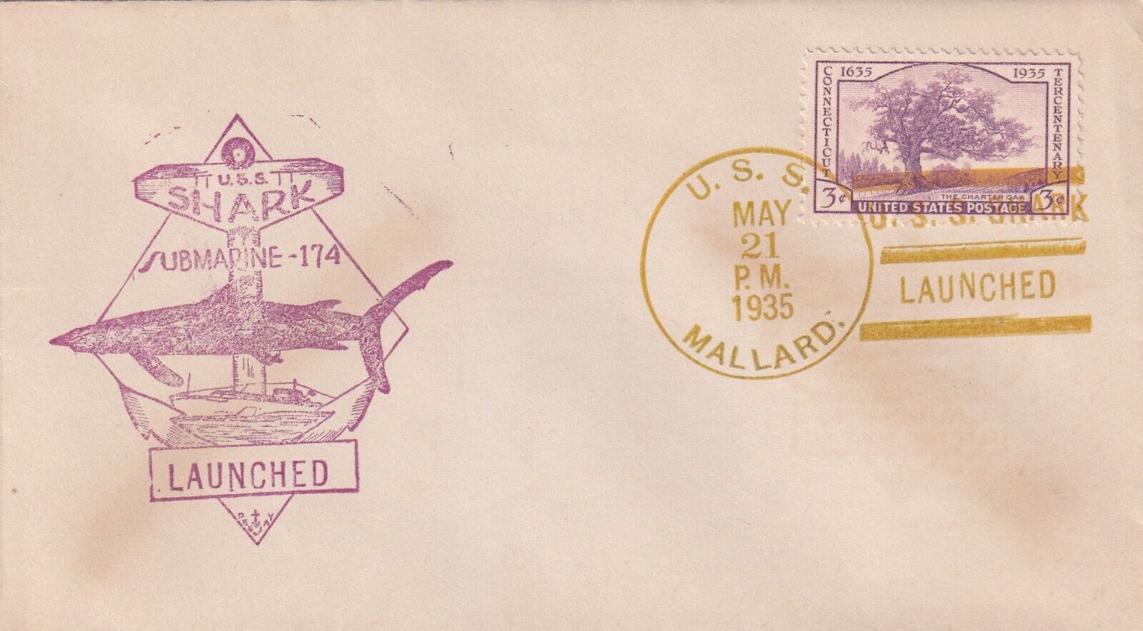 1935 USS Shark SS-174, Launched P/M USS Mallard (N8643) | United States ...