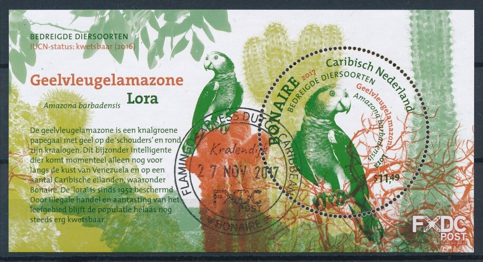 [112134] Caribbean Netherlands 2017 Bonaire Birds Lora Miniature Sheet ...