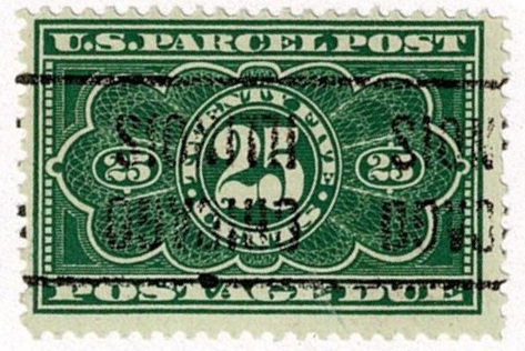 USA #JQ5 used 25c parcel post postage due | United States, Postage Due ...