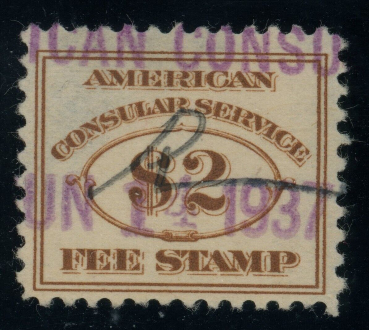 US Stamp #RK17 Consular Service $2.00 - PSE Cert - Used - See ...