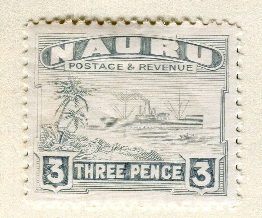 NAURU; 1937-48 early Freighter pictorial issue Mint hinged 3d. value | Australia & Oceania ...