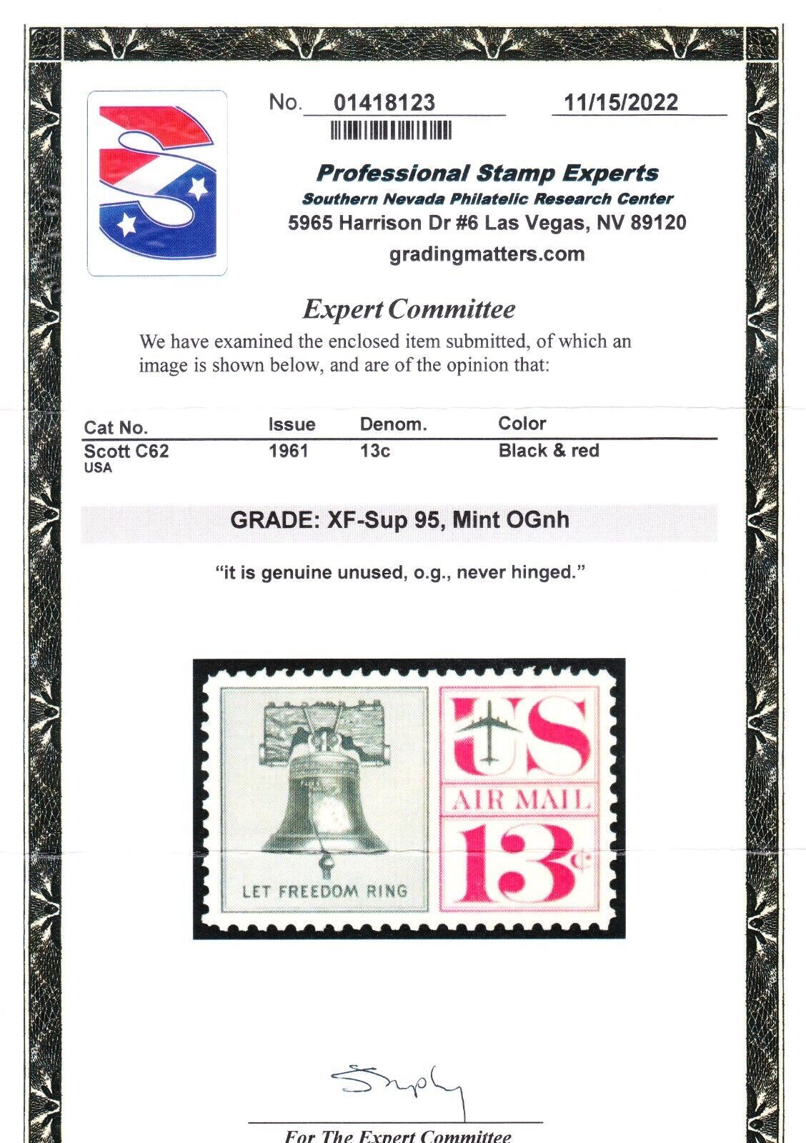 MOstamps - US #C62 Mint OG NH Graded 95 with PSE Cert - Lot # MO-3883 ...
