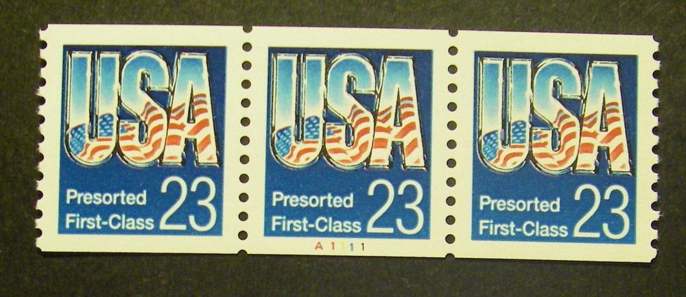 Scott 2606, 23 cent USA Presorted, PNC3 #A1111, MNH Coil Beauty ...