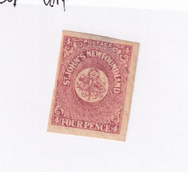 Newfoundland # 18 MLH 4p Deep Rose Shade Imperf | Canada, General Issue ...