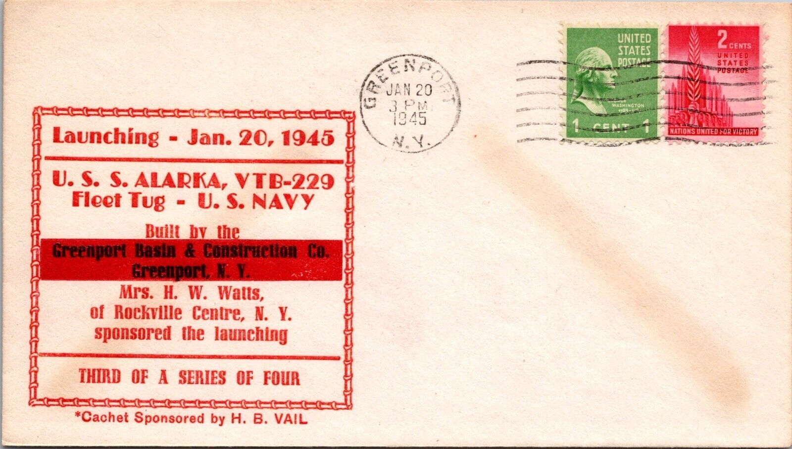 USS Alarka Launching 1945 - Fleet Tug - Greenport, NY - F65554 | United ...