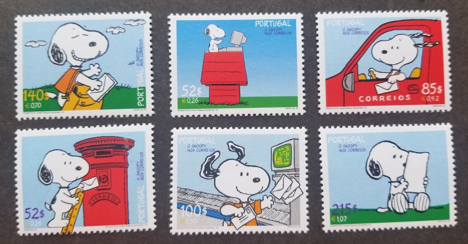 *FREE SHIP Portugal Snoopy 2000 Cartoon Animation Postbox Mail Postman ...