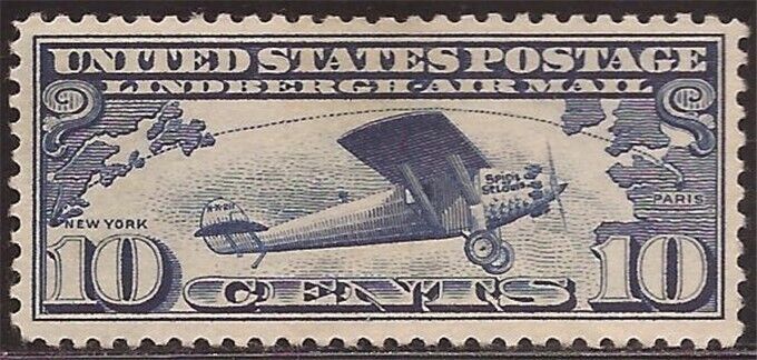 US Stamp 1927 10c Spirit of St Louis Airmail Stamp MNH #C10 | United ...