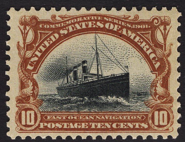 US #299 10c Yellow Brown & Black Pan-American MINT NH SCV $300 | United ...