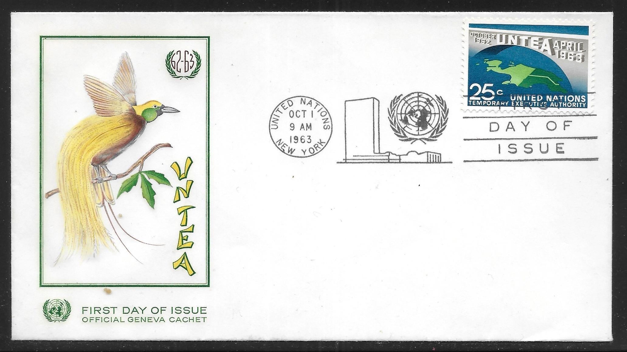 * United Nations NY 118 UNTEA Geneva Cachet FDC First Day Cover ...