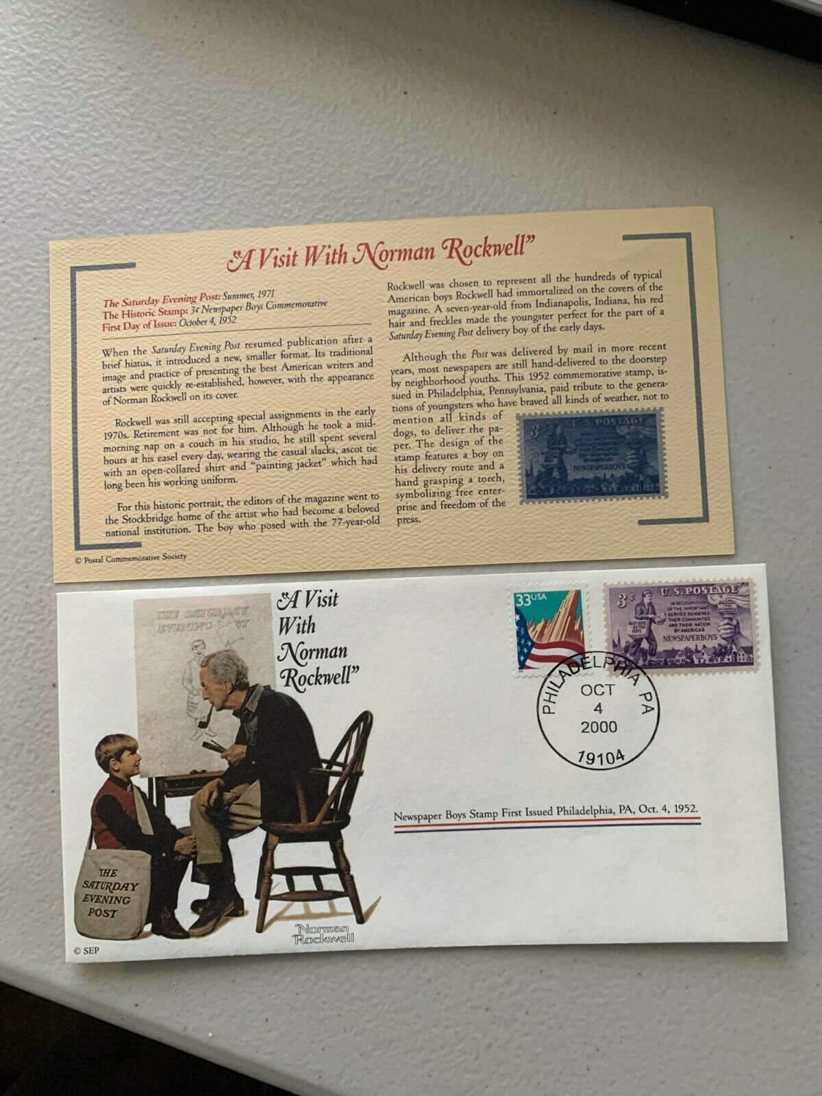 Norman Rockwell commemorative cover collection: a visit with Norman ...