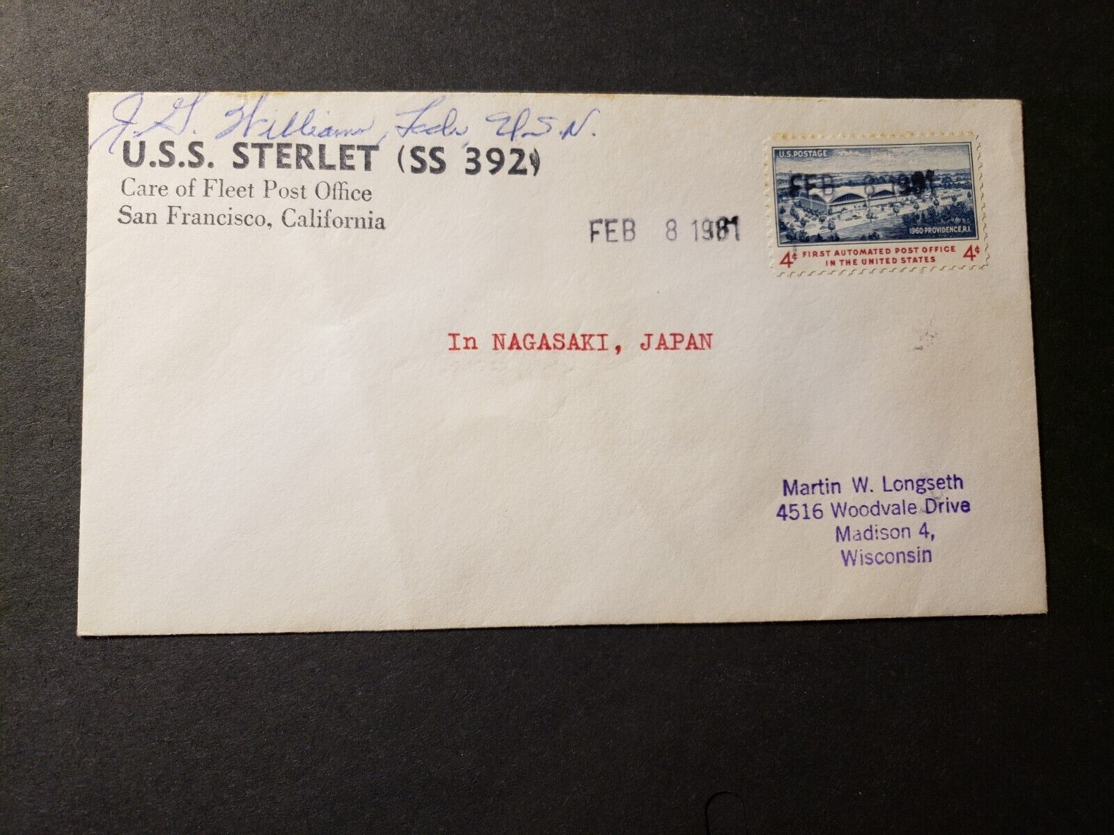 Submarine USS STERLET SS-392 Naval Cover 1961 NAGASAKI, JAPAN | United ...