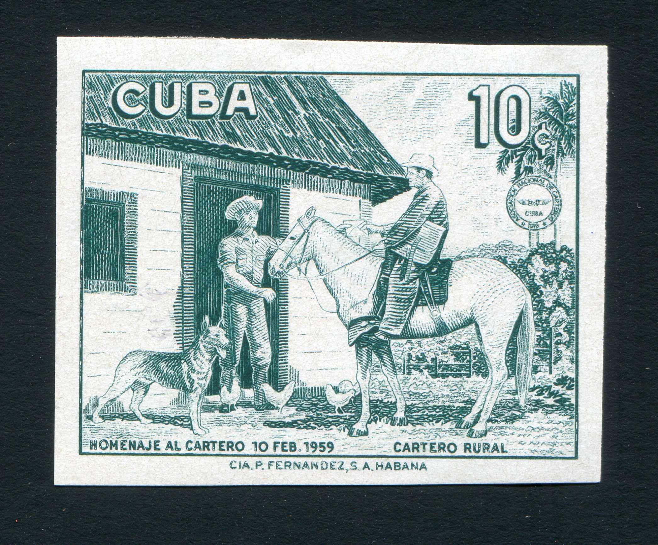 1959 Cuba Plate Proof MNH - Stamp Never Issued - Estimated 80 Known ...