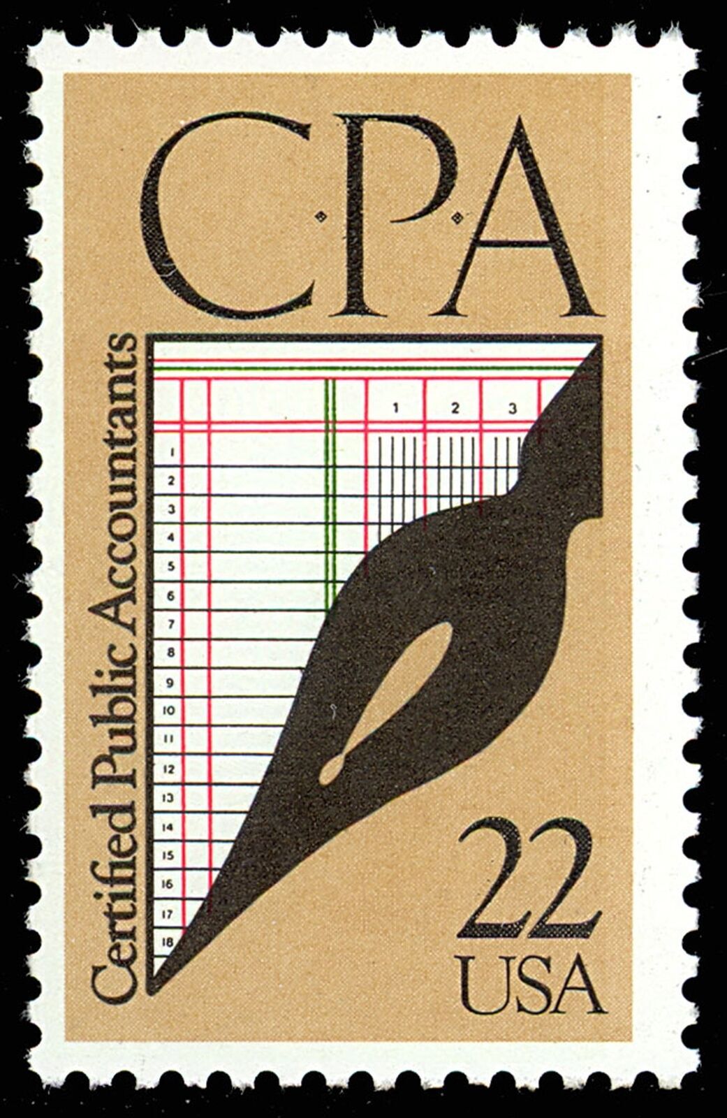 CPA Public Accountants One PACK of TEN 22 Cent Postage Stamps Scott ...