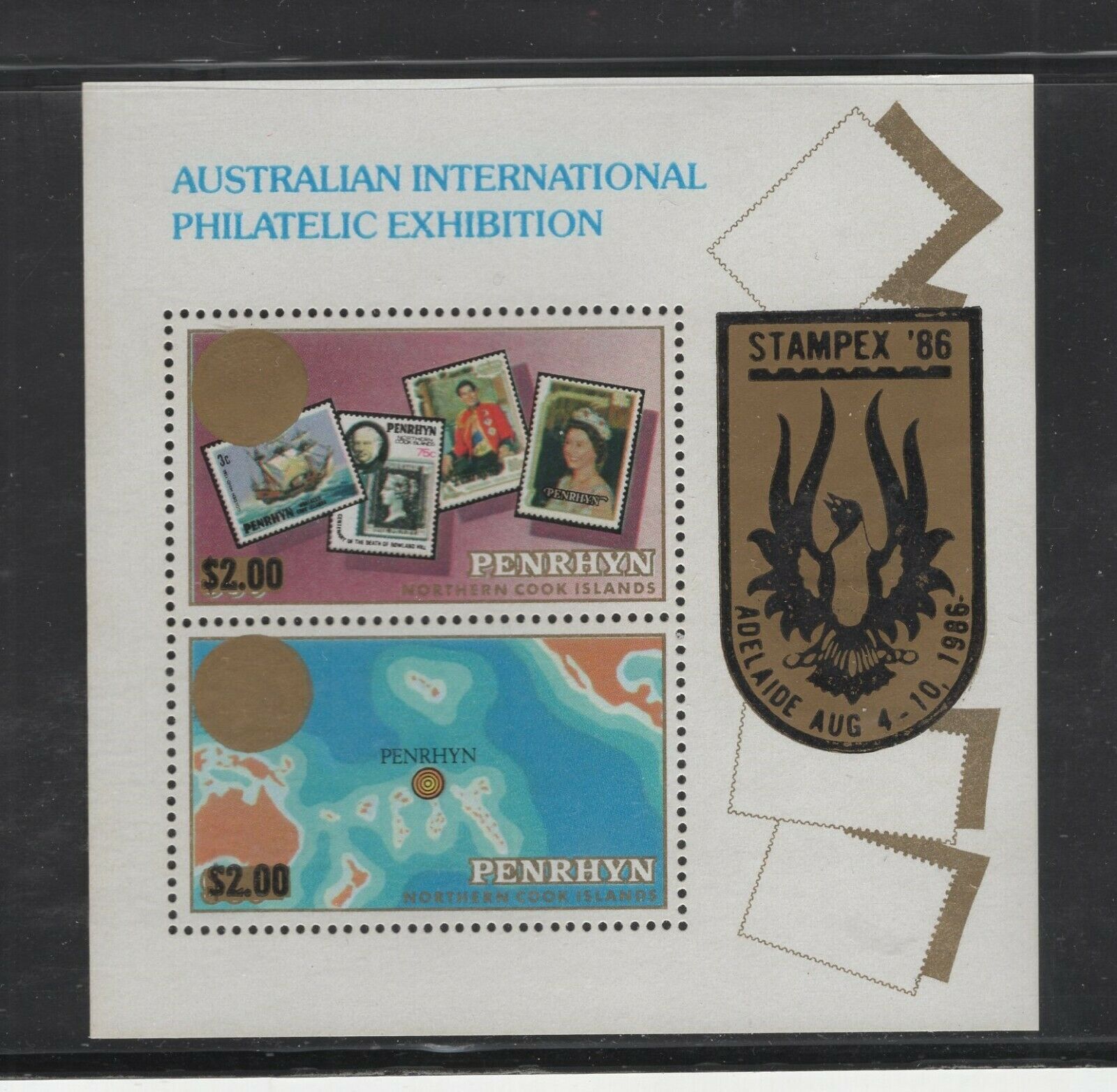 Penrhyn Island #345 (1986 Stampex sheet) VFMNH CV $8.75 | Australia ...