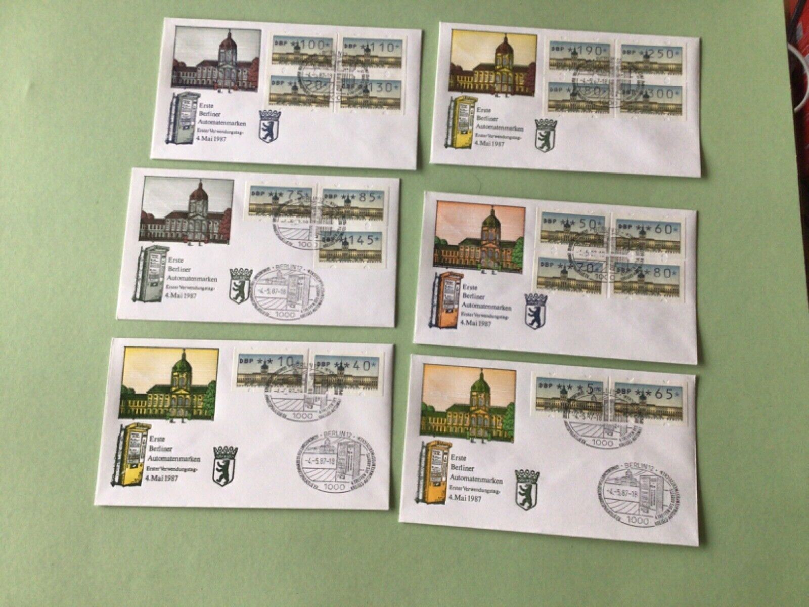 Germany automatic vending machine postage labels 6 covers Ref A1152 ...