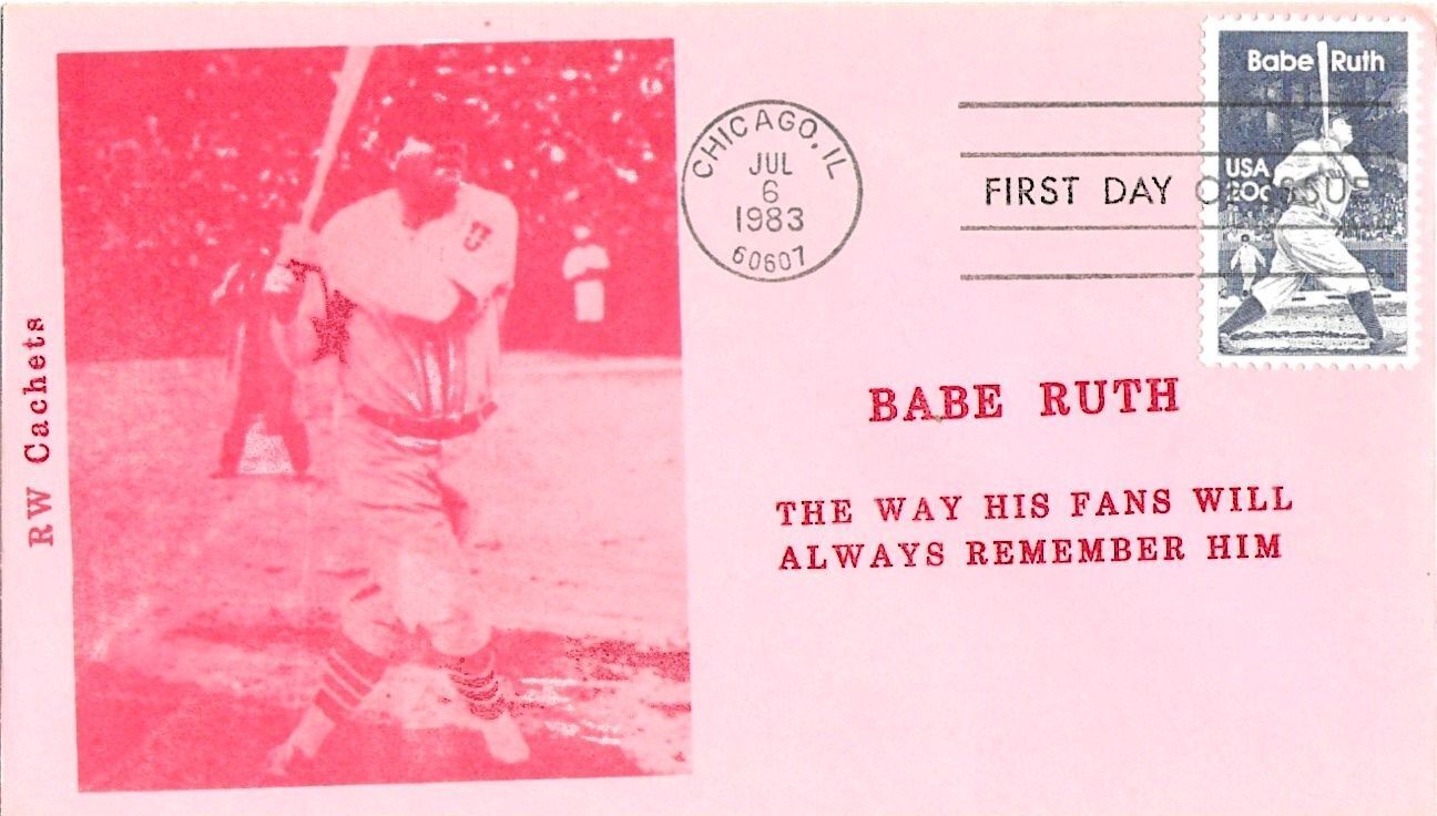 1983 FDC, #2046, 20c Babe Ruth, RW Cachets D-1035 | United States ...