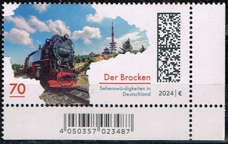 Germany 2024, Sc.#3390-1 MNH, The Brocken and Train | Europe - Germany ...