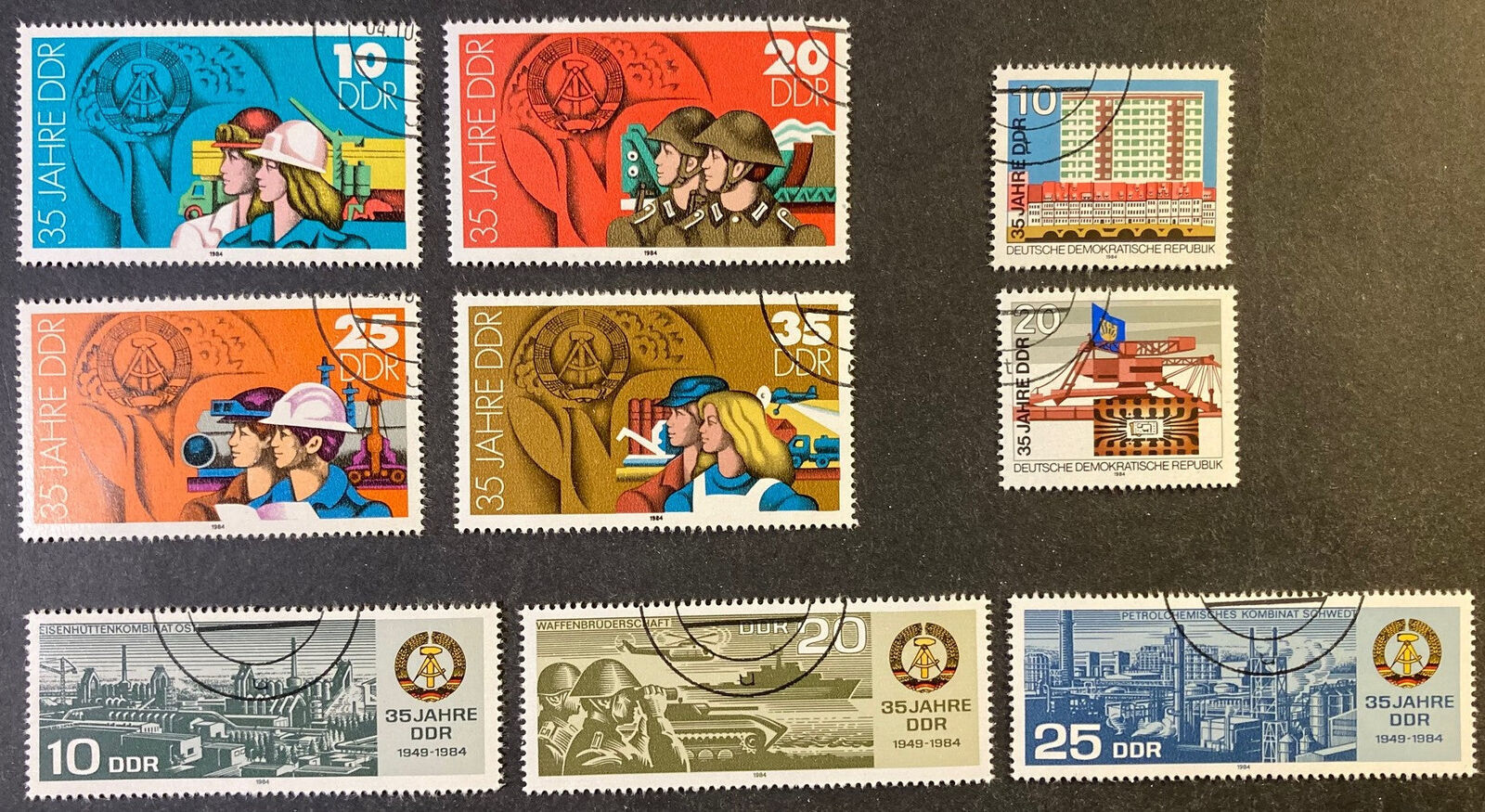 DDR East Germany 1984 35th anniversary issues 1st 2nd and 3rd used ...