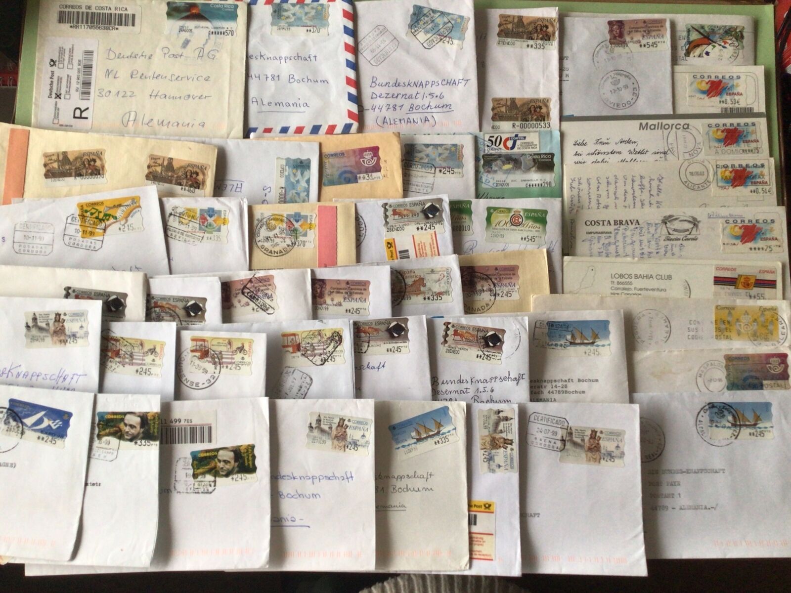 Spain A. T. M. Automatic vending postage labels 40 covers Ref A1128 ...