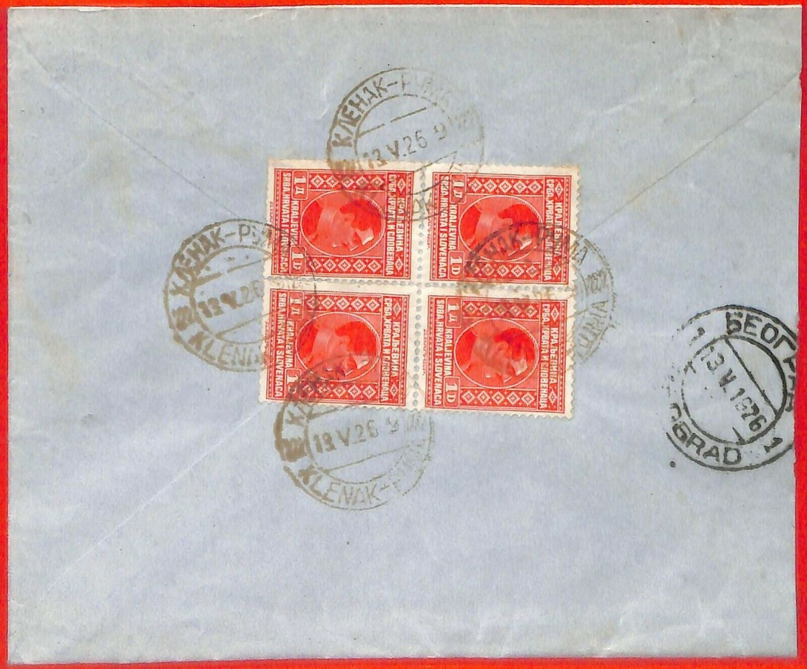 aa2113 - SERBIA - POSTAL HISTORY - COVER from Klenak, Ruma 1926 ...
