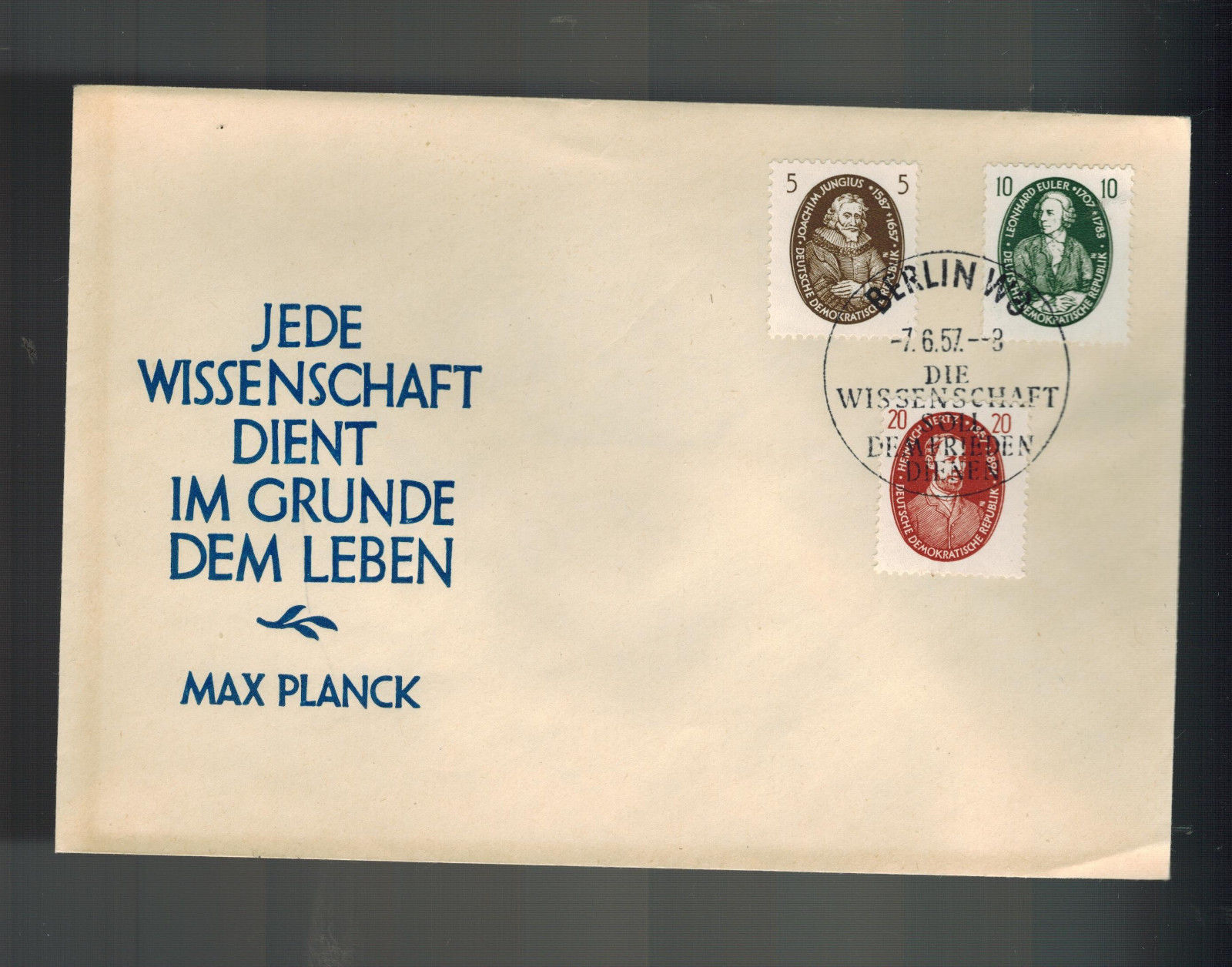 1957 Berlin East Germany DDR Max Planck Cover # 65 59 62 | Europe ...