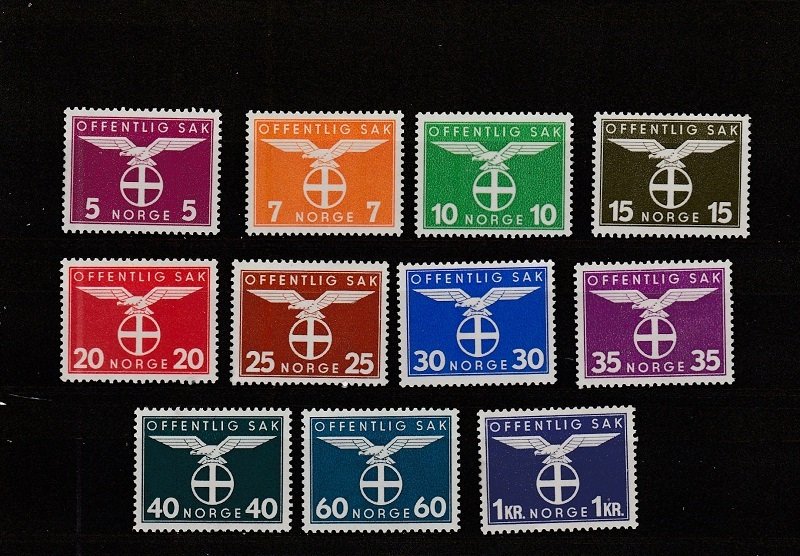 Norway Scott# O44-O53 MH (1942 Norwegian Nazi Party Emblem) | Europe ...