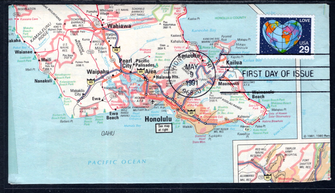 US 2535 Love Map U/A FDC | United States, General Issue Stamp / HipStamp