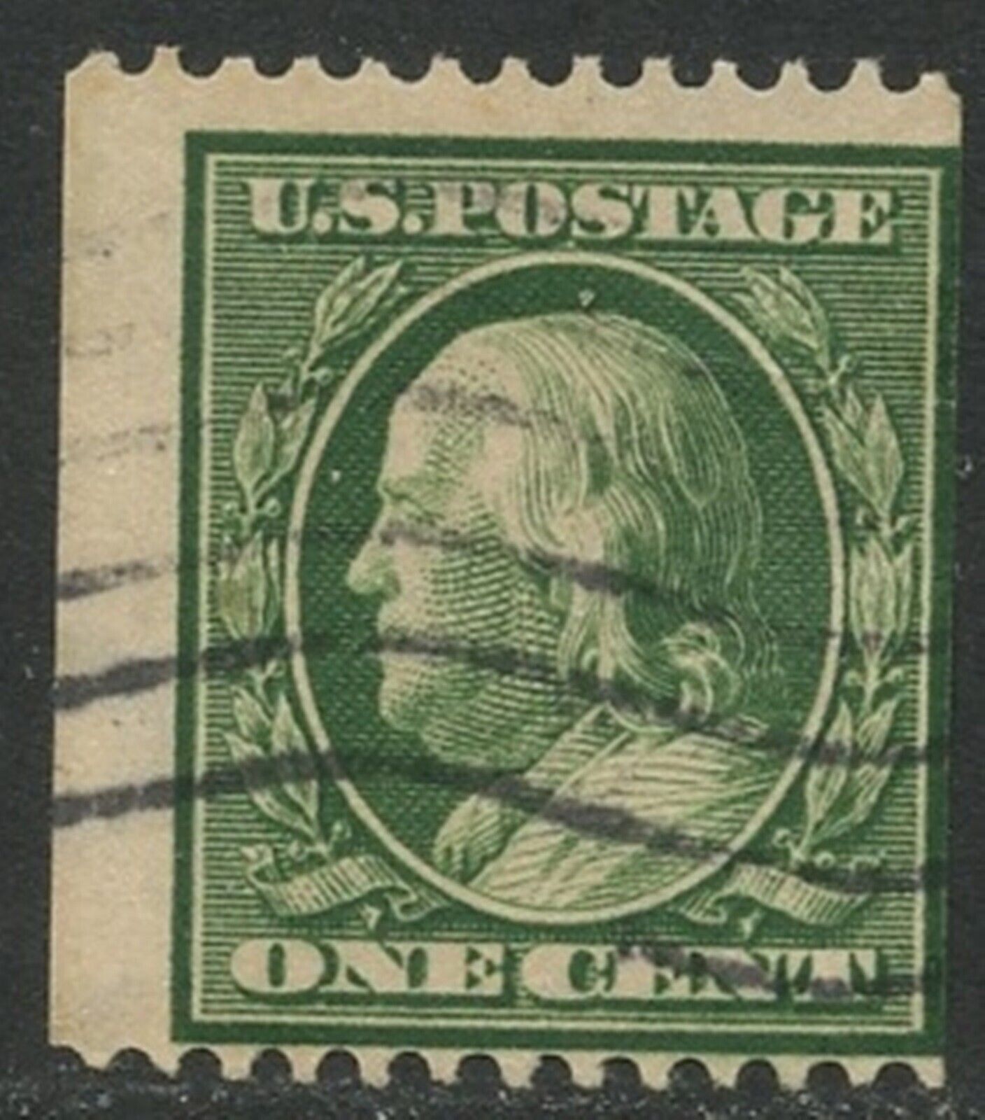 US Sc#385 1908-10 1c Perf 12 Horizontal Coil SL Watermark 190 Used ‘As ...