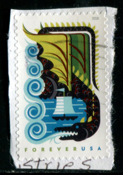 5309 US (50c) Dragons SA, used on paper | United States, General Issue ...