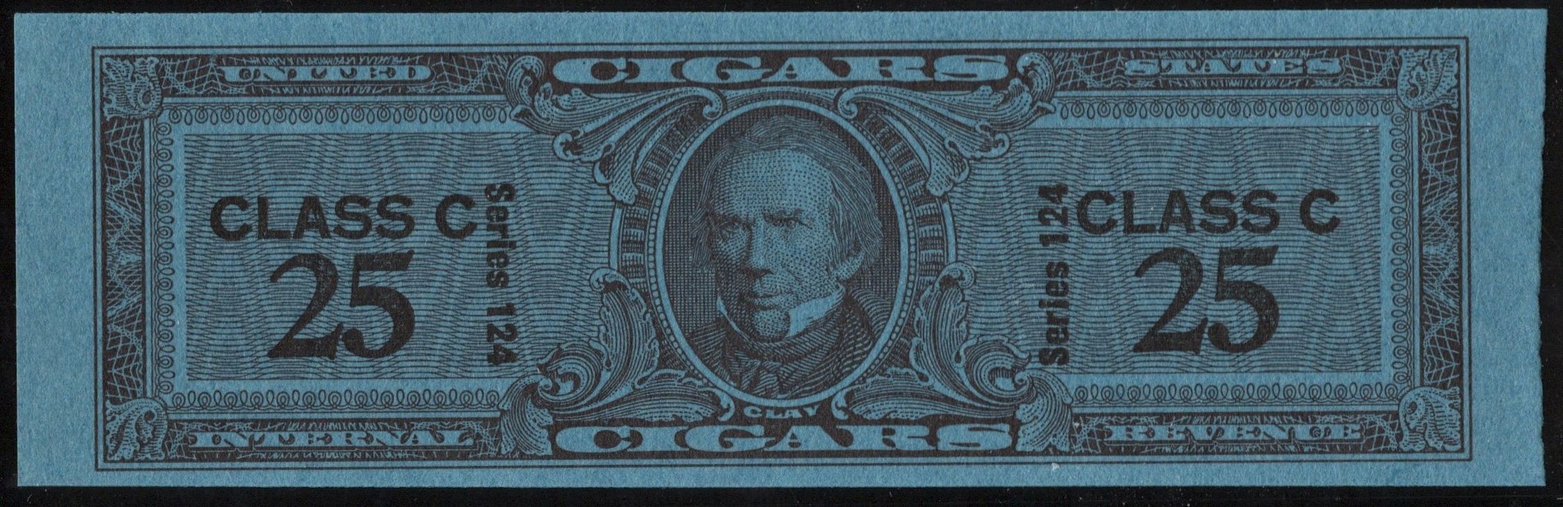 TC2536b Series 124: Class C Cigar Revenue Stamp: 25 Cigars (1954) NGAI ...